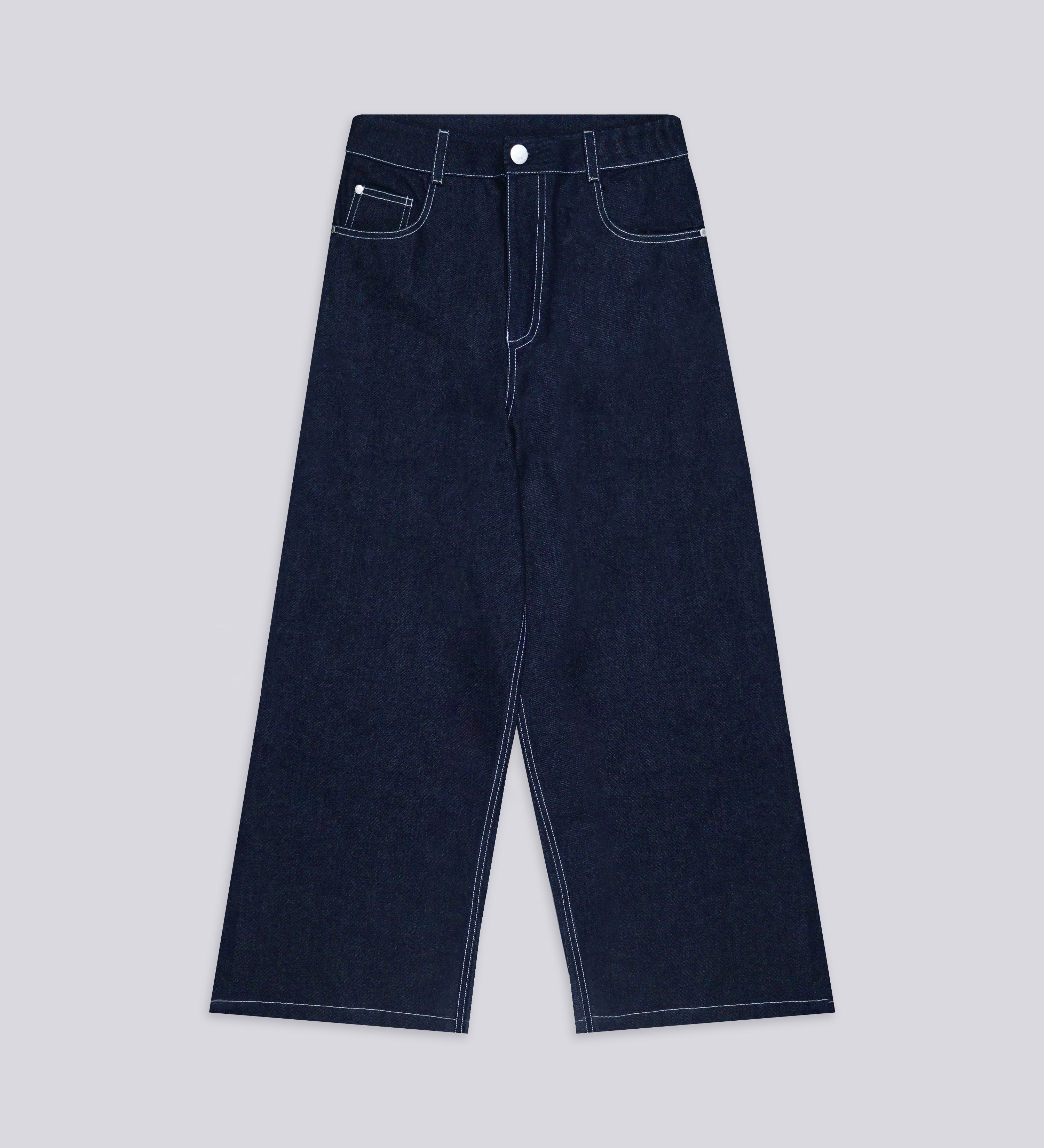 STRTN® WIDE-LEG FLARE RAW DENIM – Blue – STREETAN®