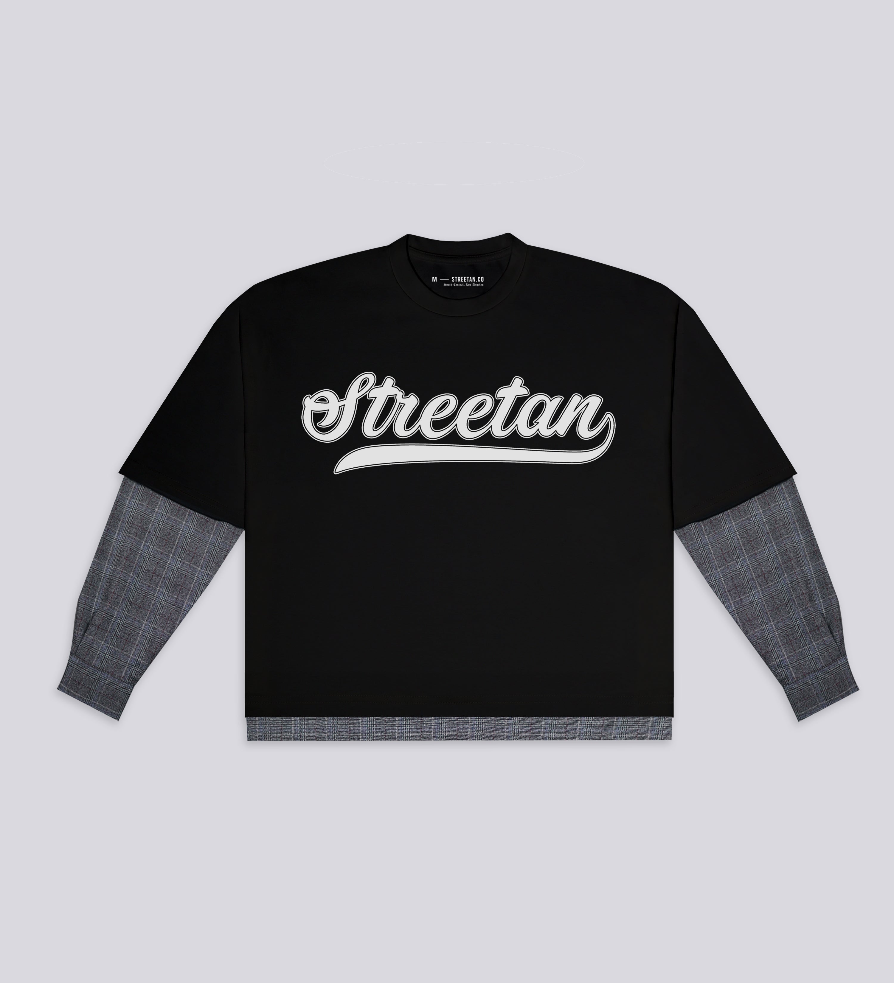 STRTN® DOUBLE SLEEVED T-SHIRT – Black/Gray – STREETAN®